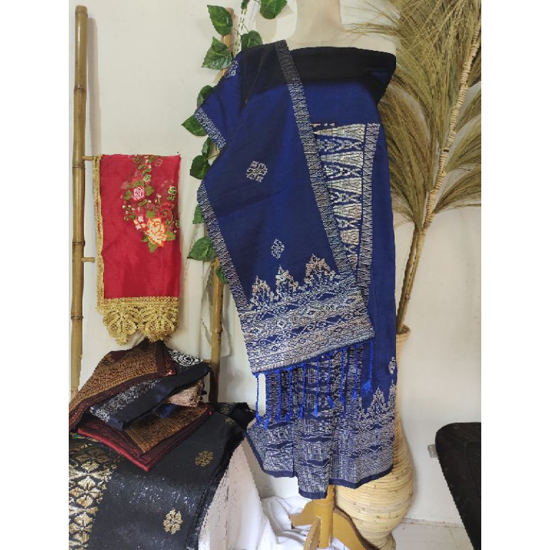 Jual Songket Silungkang Biru Elektrik silver | Shopee Indonesia