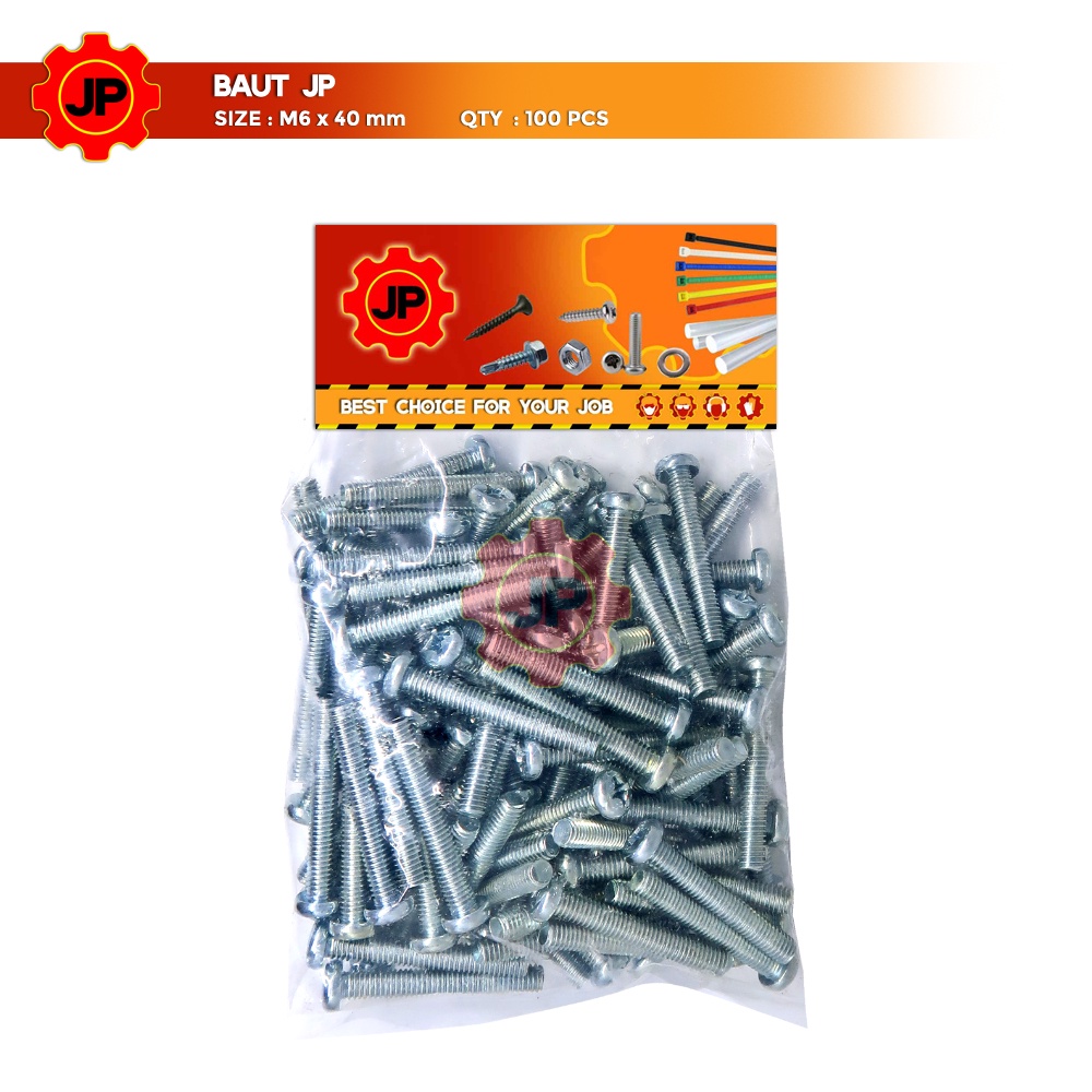 Jual BAUT JP M 6 x 40 MM - SEKRUP SKRUP BAUT JP 6x40 M6 x 40 ISI 100 PCS | Shopee Indonesia