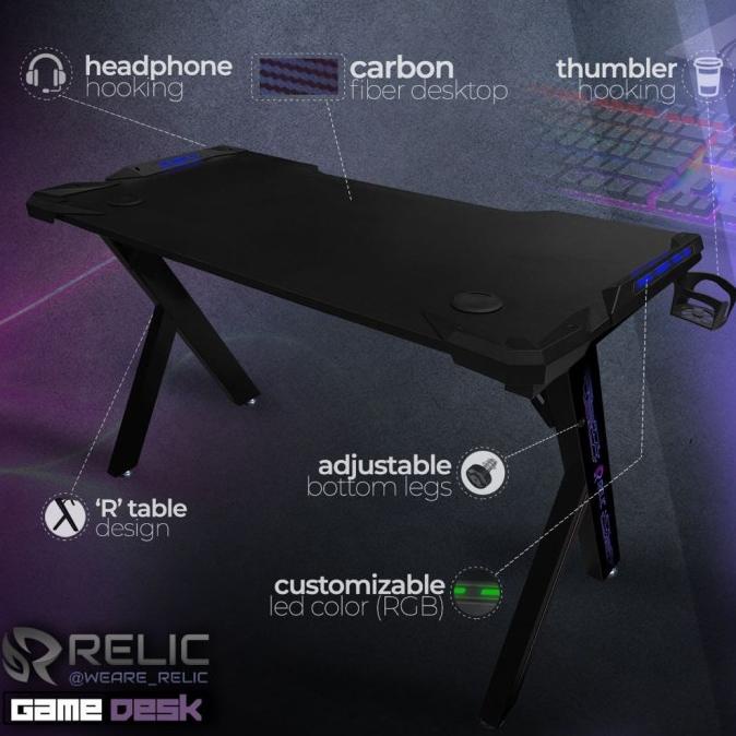 Jual Relic Gaming Desk Rgb Light / Meja Gaming / Meja Komputer | Shopee ...