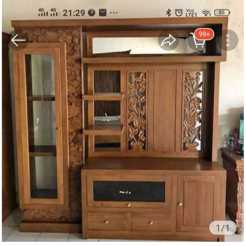 Jual Partisi penyekat ruangan backdrop tv,bufet tv kayu jati mebel ...