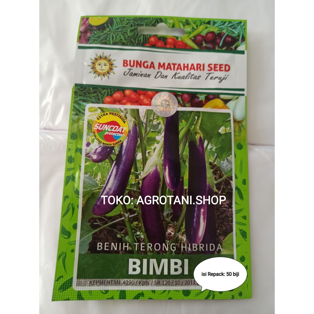 Jual 50 Biji Benih Terong Ungu Hibrida Panjang Cap Bunga Matahari Seed ...