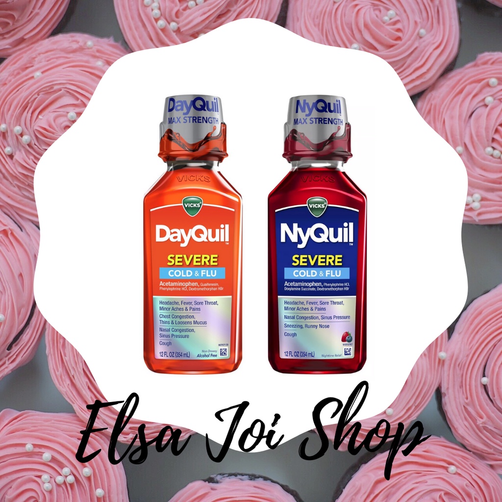 Jual Vicks DayQuil & NyQuil Severe Cold & Flu Liquid - 354 Ml | Shopee ...