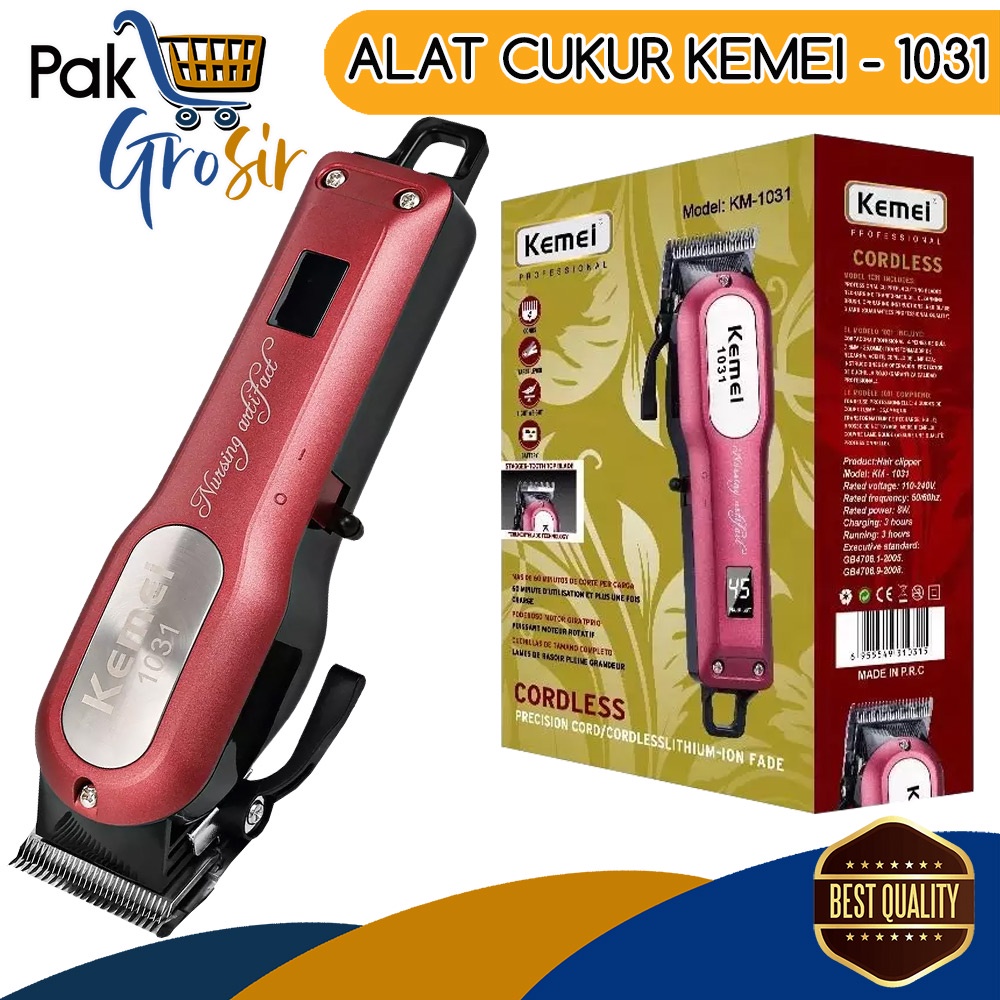 Jual Kemei KM 1031 Hair Clipper Rechargeable Lithium Alat Cukur Rambut ...
