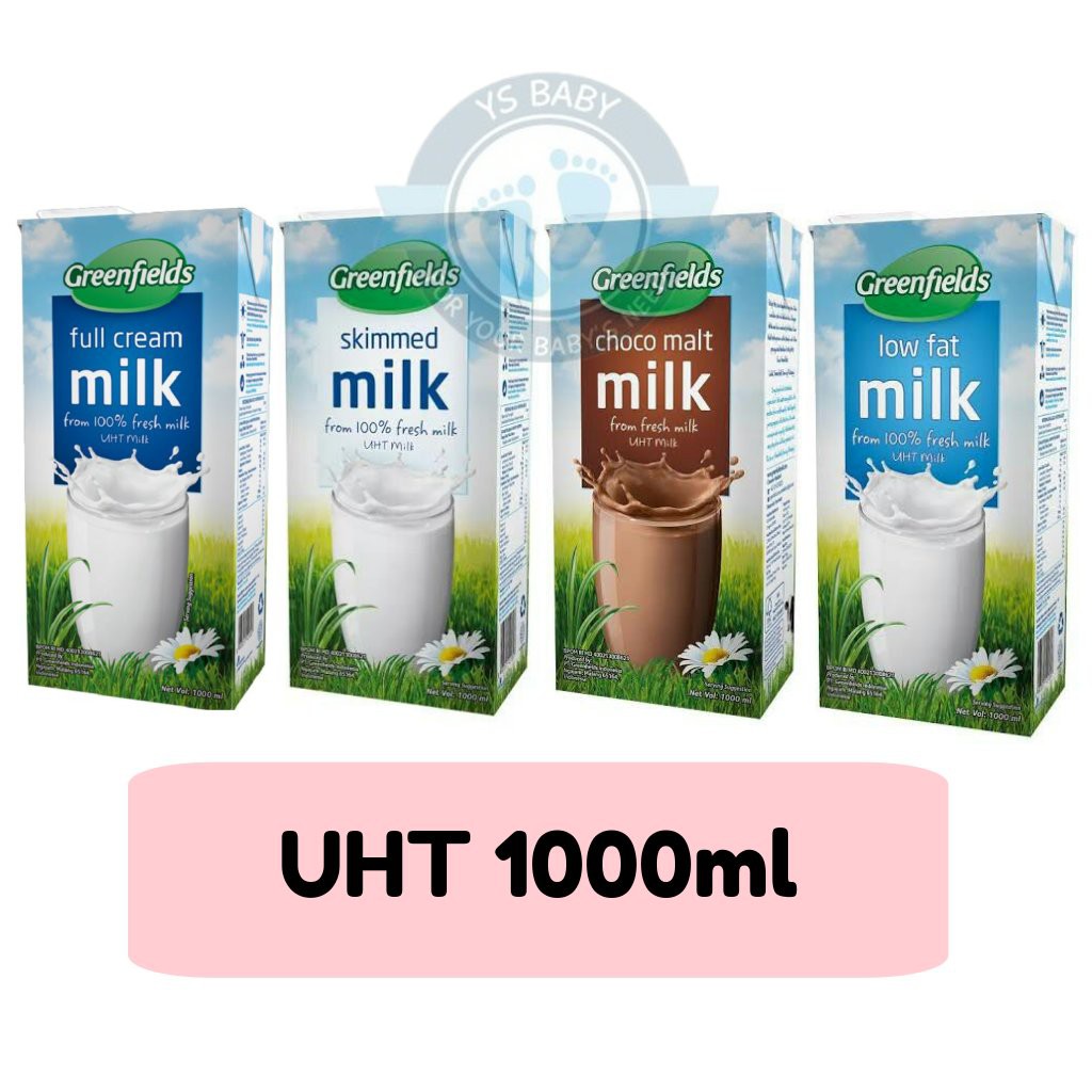 Jual Greenfields UHT Fullcream / Chocomalt / Low Fat / Skim Milk 1000ml ...
