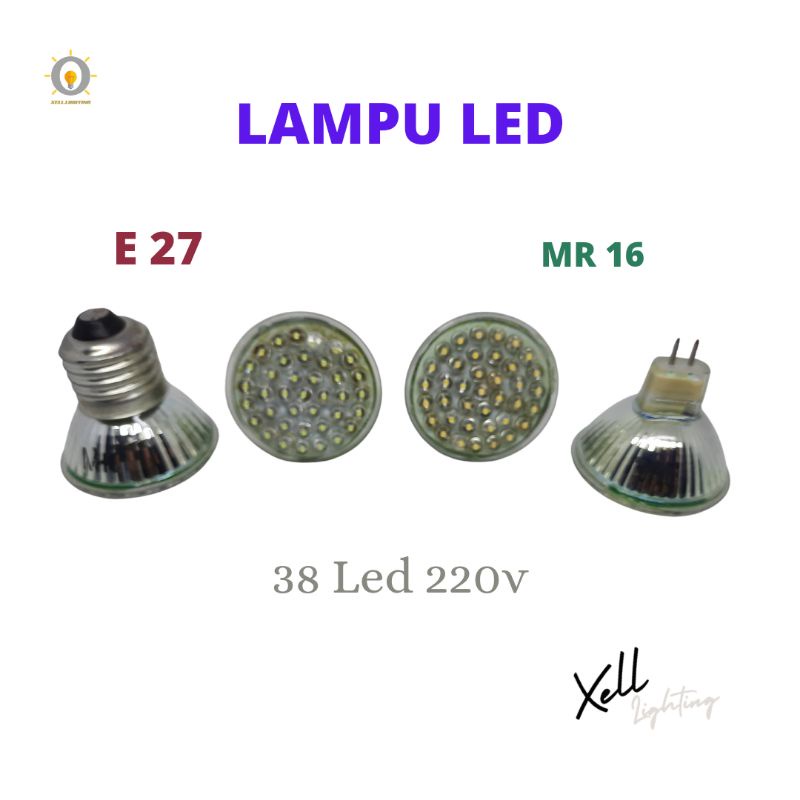 Jual FLASH SALE!! LAMPU HALOGEN 38 LED FITTING E27 / MR16 220V | Shopee Indonesia
