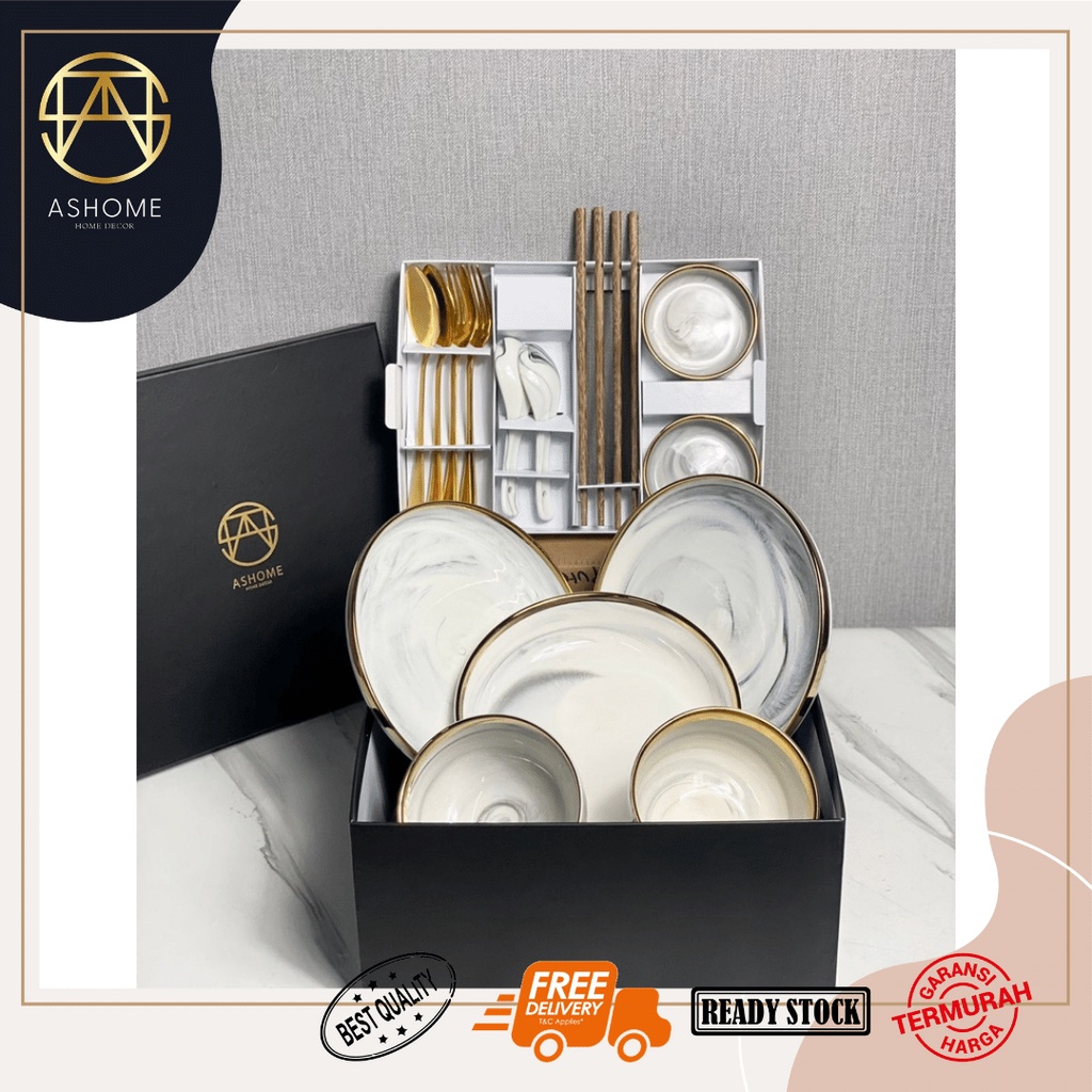 Jual ASHOME Hampers Set Piring Set Berbagai Varian Warna Untuk 2 Orang ...