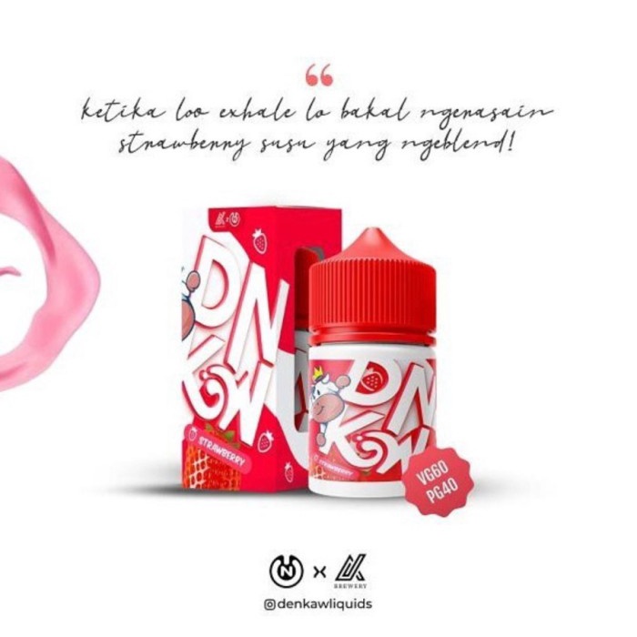 Jual Liquid Dnkw Strawberry Milk 60ML by AK Brewery 100% Authentic ...