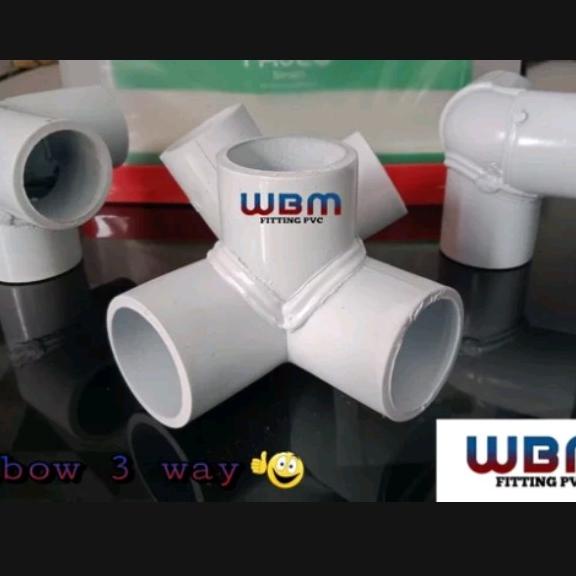 Jual Sambungan konektor Fitting pvc 3 way 1/2 inchi 3 way elbow ...