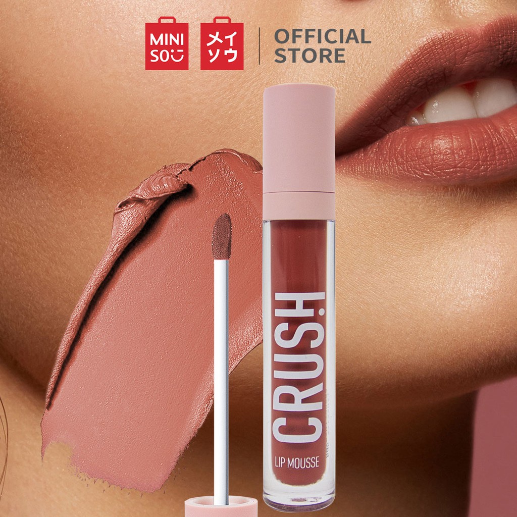Jual MINISO Crush Lipstick Lip Mousse Gloss Fluid Tahan Air Dan Tahan ...