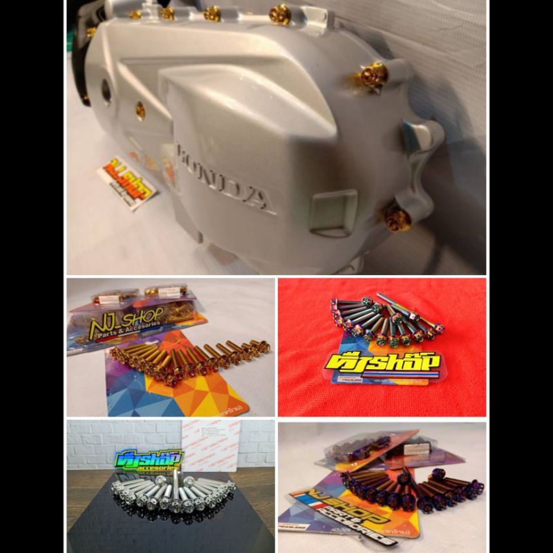 Jual Baut probolt set CVT beat scoopy stainless gold chrome blue ...