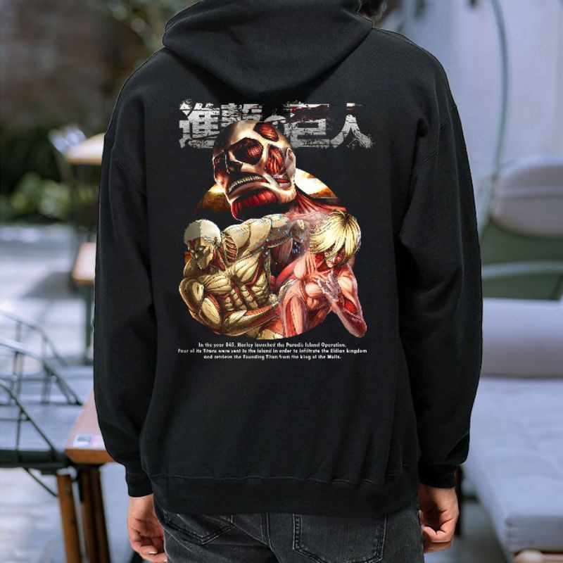 Jual Hoodie Jepang Anime Attack on Titan AOT Colossal Titan | Sweater ...