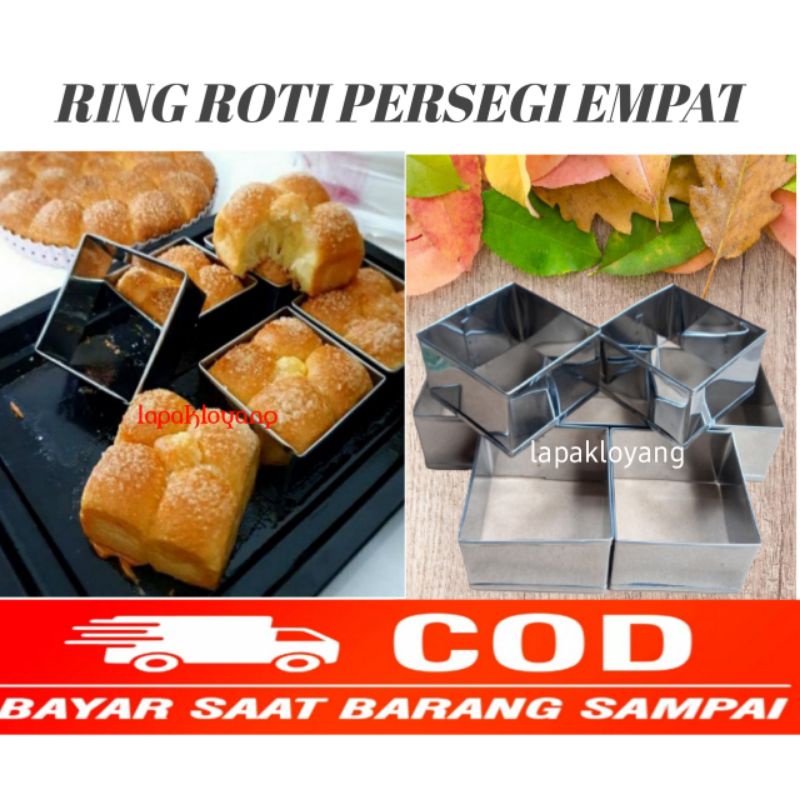 Jual 12 pcs ring roti/ring persegi empat uk 6,8,10 tinggi 3 cm | Shopee ...
