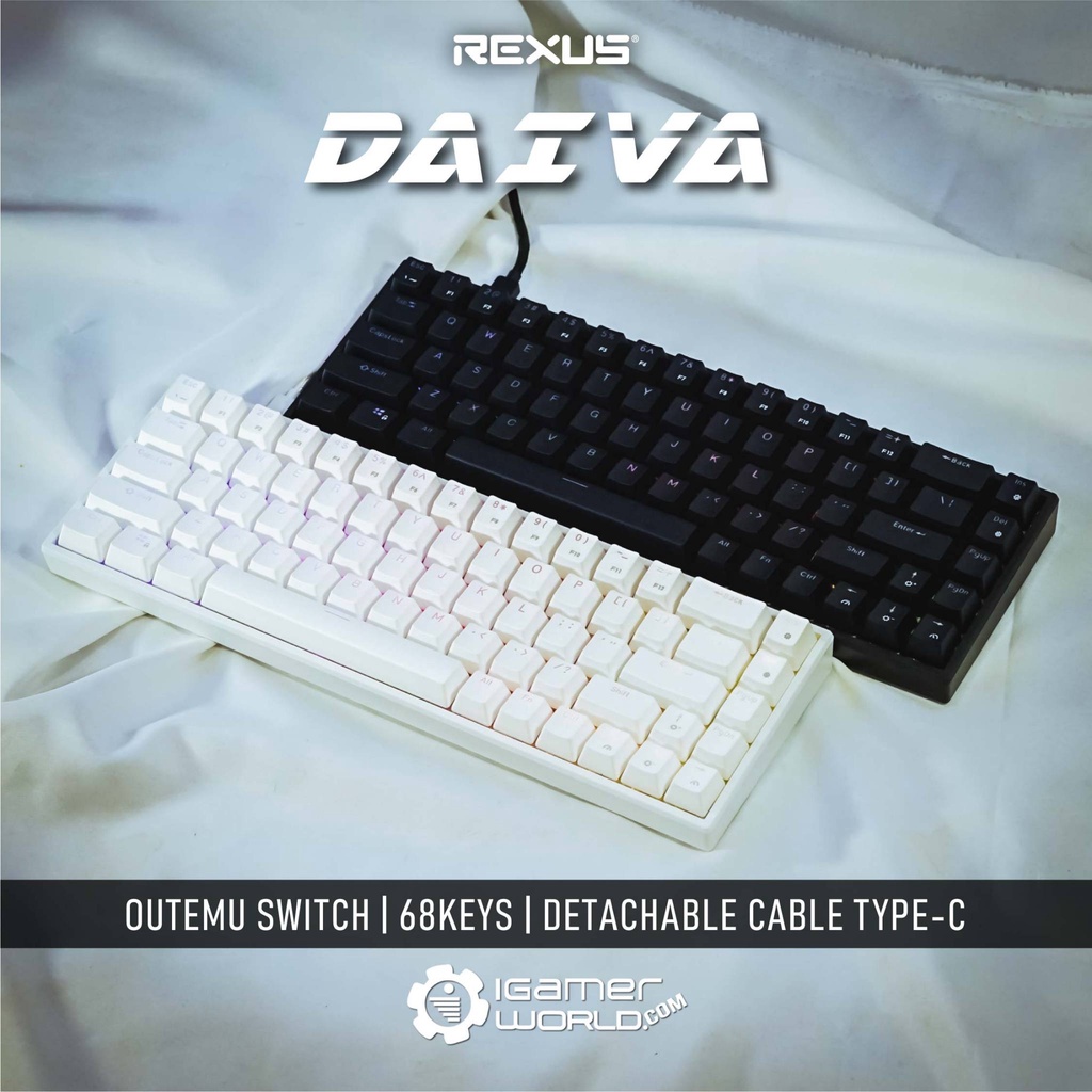 Jual Rexus DAIVA RX-D68 RGB 68% Mechanical Gaming Keyboard | Shopee ...