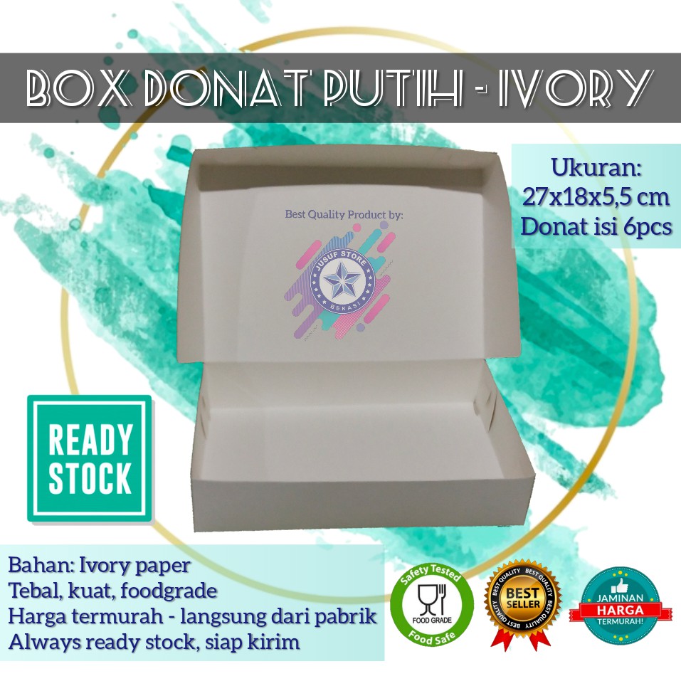 Jual BOX DONAT POLOS / BOX BENTO / BOX CAKE / BOX ROTI @25Pcs | Shopee ...