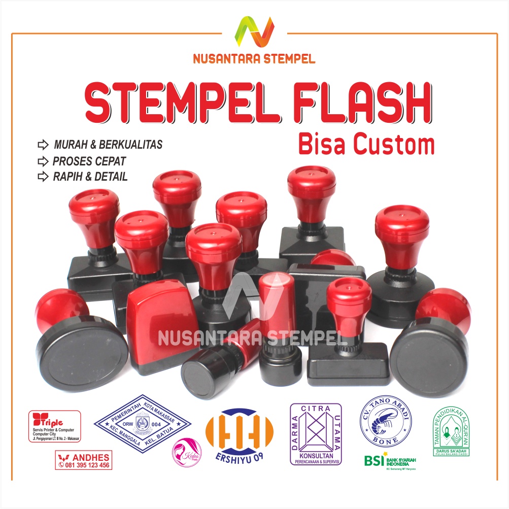 Jual Stempel Custom Flash Warna Otomatis Stampel Usaha Cap Toko ...