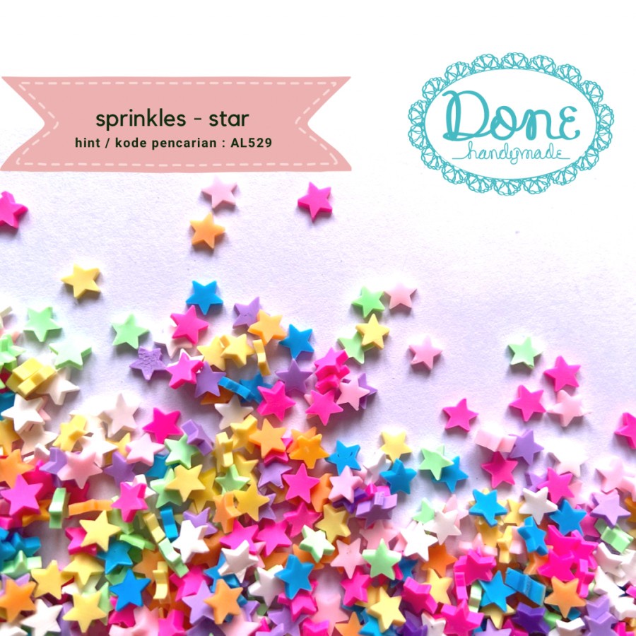Jual Done handymade sprinkle bintang star sprinkle deco part deco AL529 ...