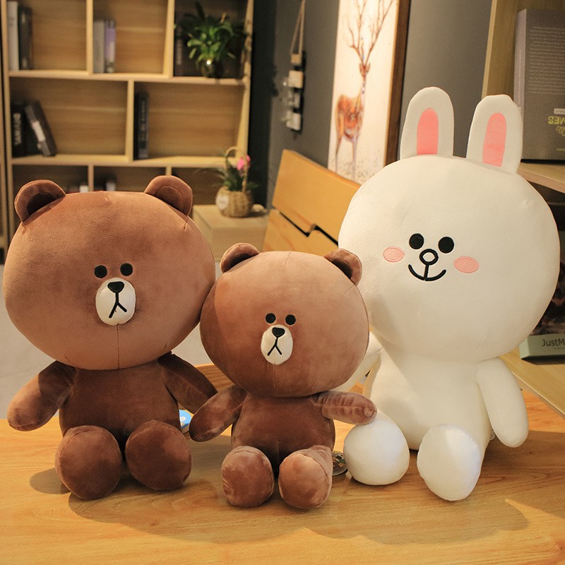 Jual [Genuine ! ] 37cm LINE FRIENDS GARIS Brown Bear boneka kelinci ...