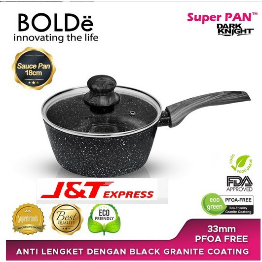 Jual Sauce PAN 18 cm + glass lid, Granite BLACK Series Original BOLDe ...