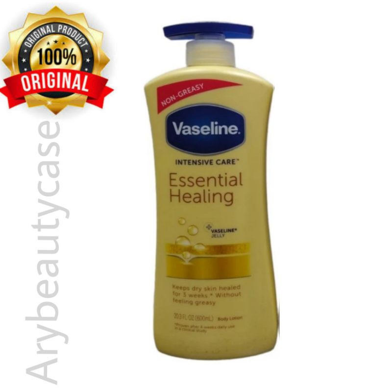 Jual Vaseline intensive care essential healing Lotion Body lotion 600ml ...
