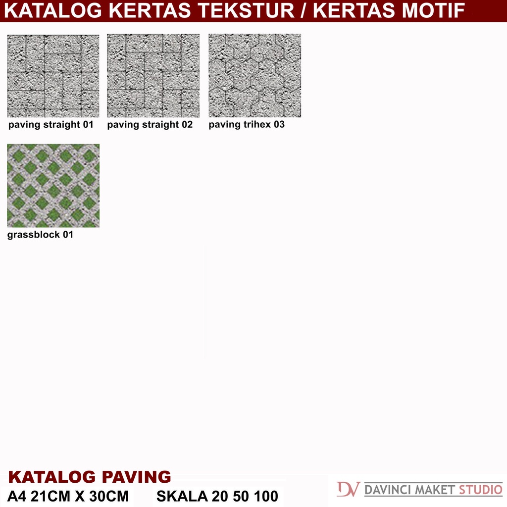 Jual Kertas Tekstur Bahan Paving 01 Maket Diorama - Motif Paving ...