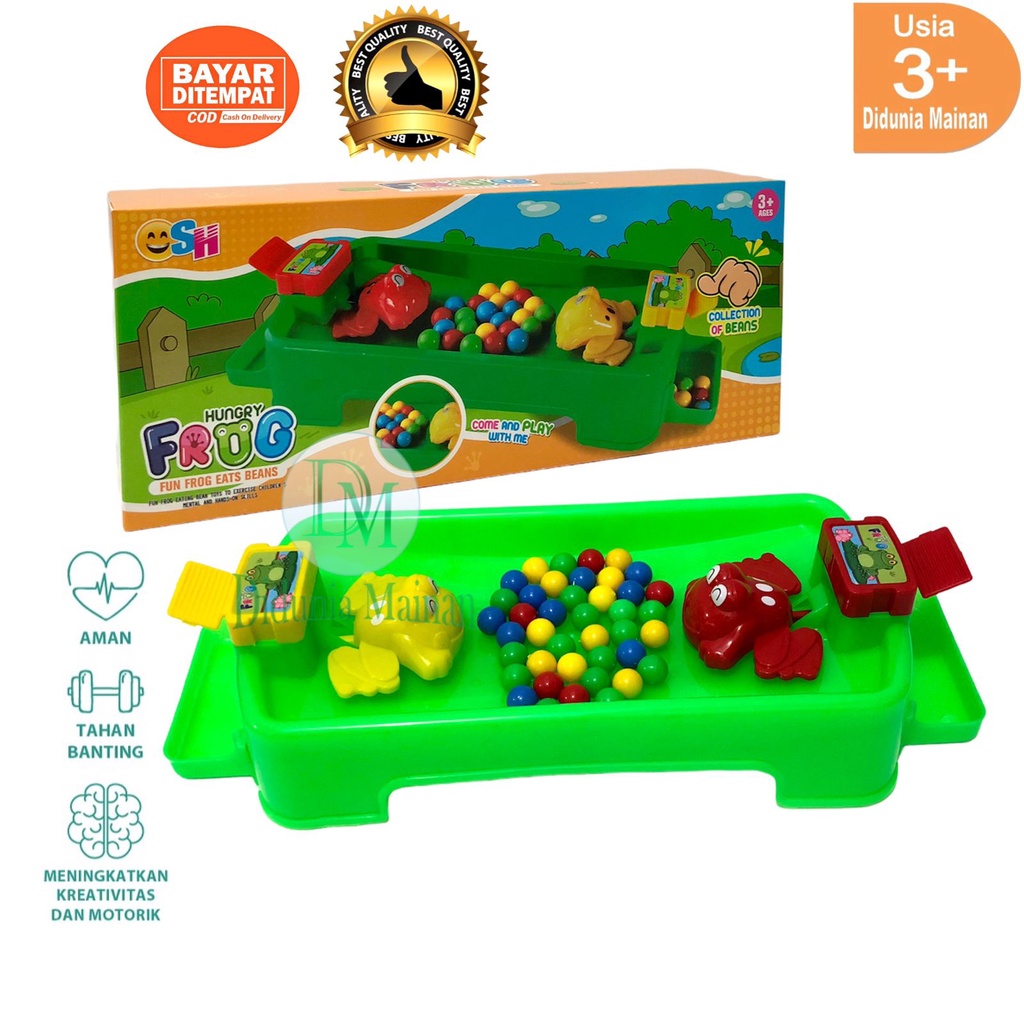Jual Mainan board game anak sh battle hungry frog kodok duel makan bola ...