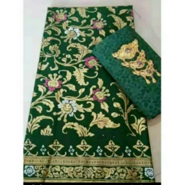 Jual Kain prada bali hijau TIDAK dengan polosan dan brosnya | Shopee ...