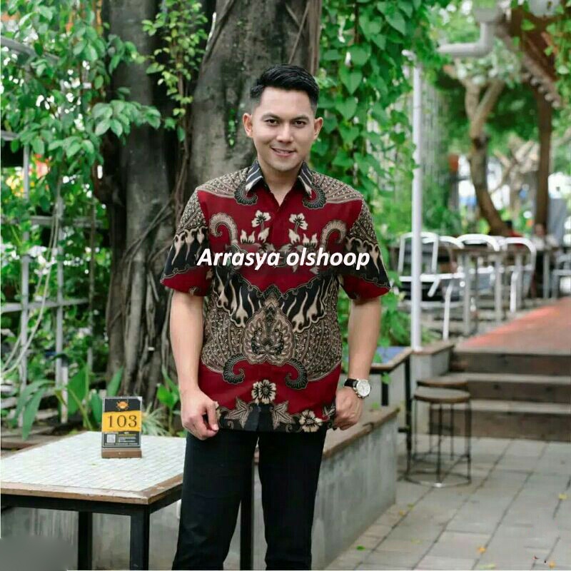 Jual batik/pria/batik pria/kemeja batik pria lengan pendek/batik pria ...