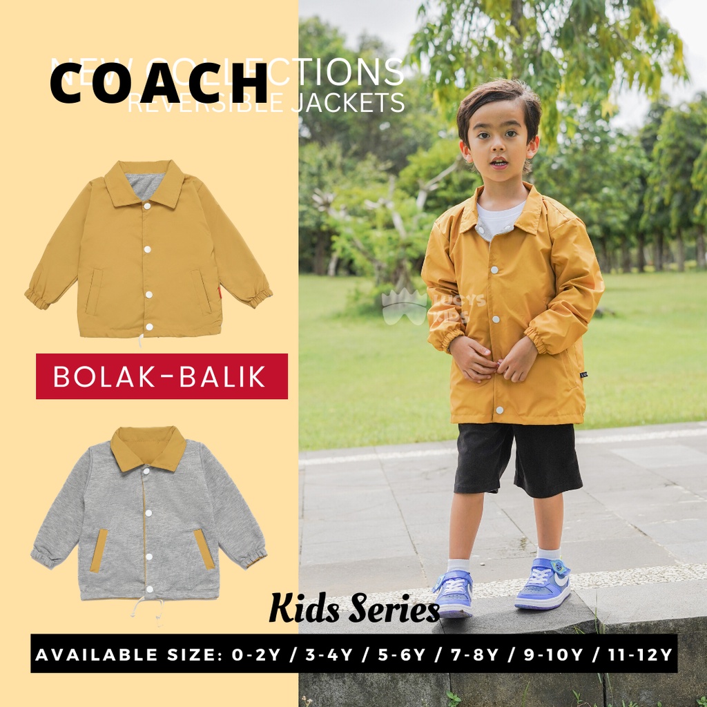 Jual Jaket anak laki laki perempuan bayi lucu coach parasut bolak balik ...