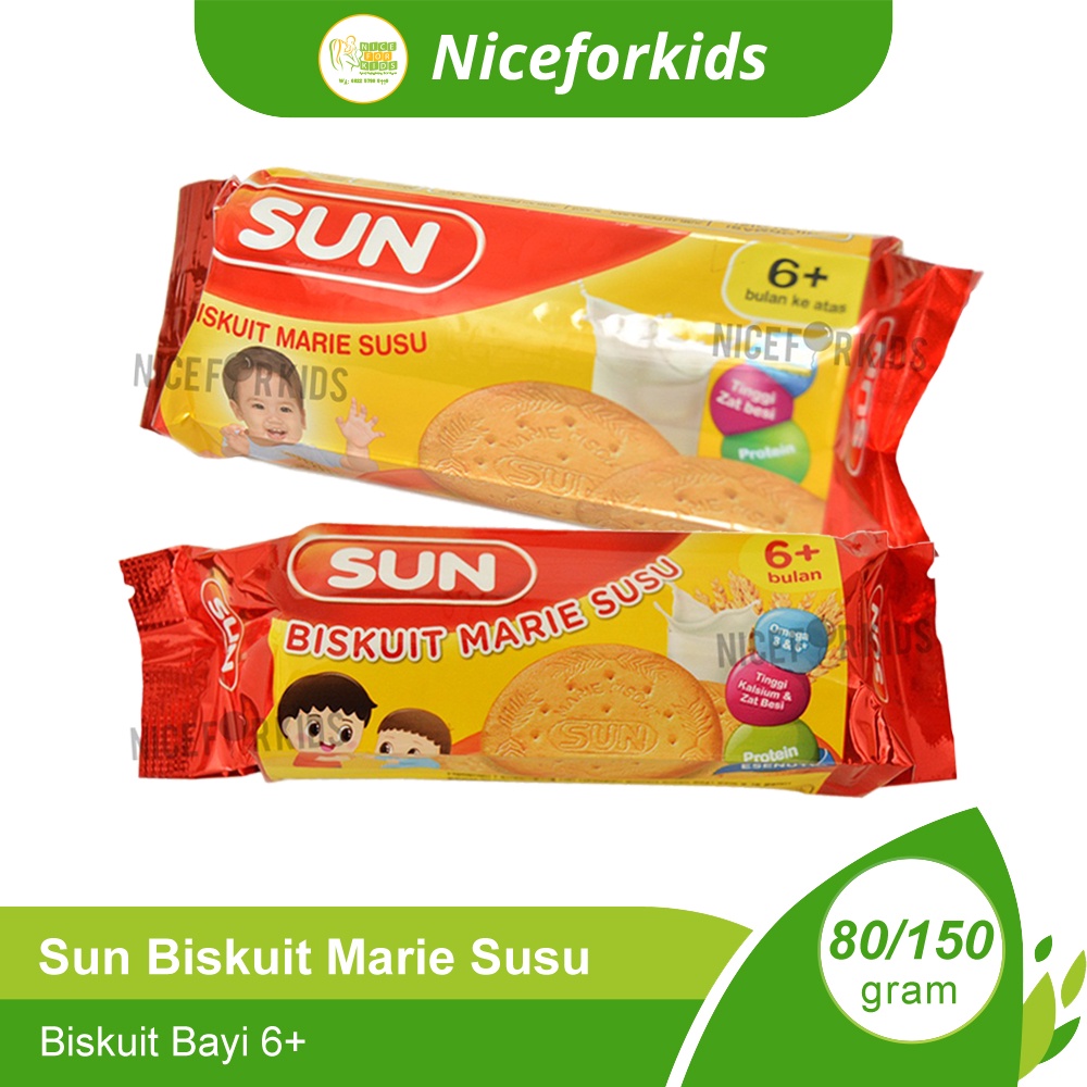 Jual Sun BIskuit Marie Susu Usia 6 Bulan+ / Biskuit Cemilan Bayi ...