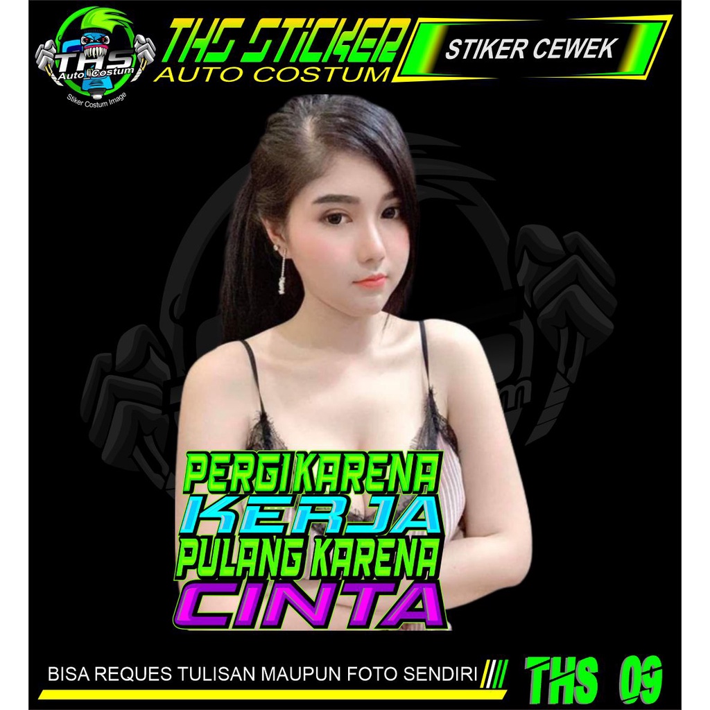 Jual Stiker Foto Cewek Vector Seksi Custom Bisa Request Foto & Kata ...