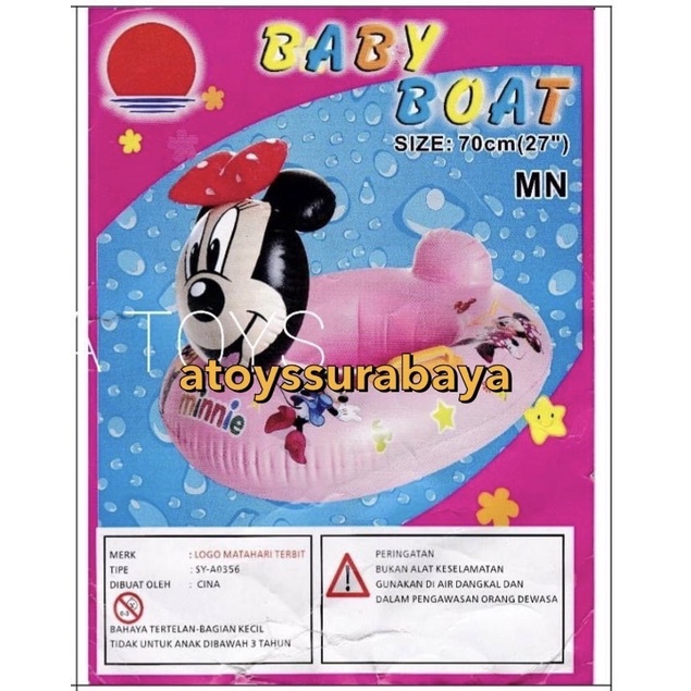 Jual FLOAT BAN RENANG PELAMPUNG BABY BOAT MINNIE MOUSE IMPOR HANDLE ...