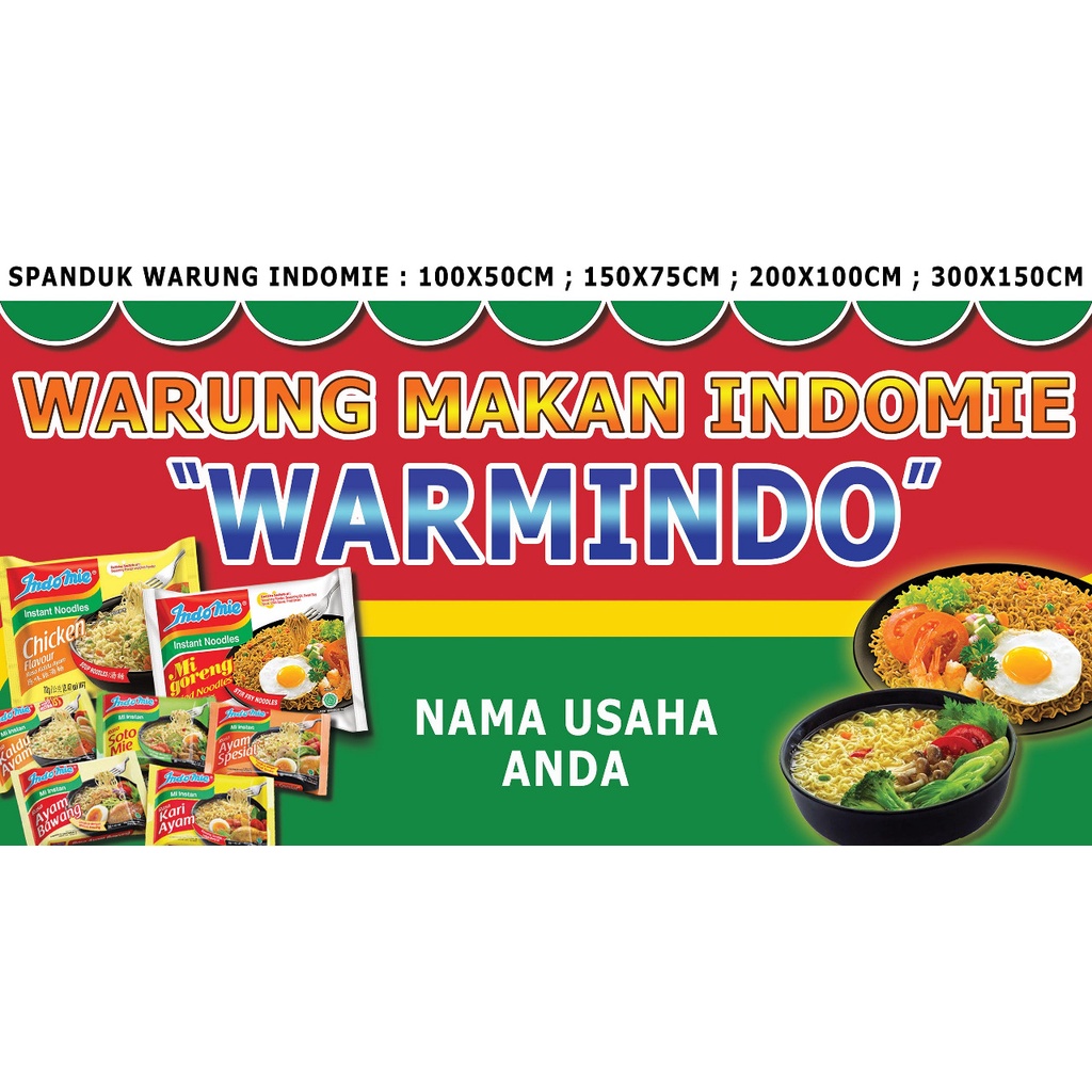 Jual CETAK SPANDUK BANNER BANER WARUNG TOKO WARMINDO WARKOP INDOMIE BKI ...
