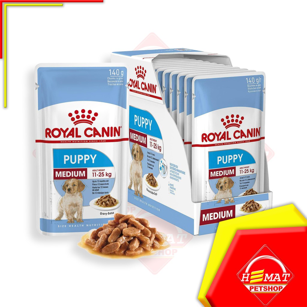 Jual Makanan Anjing Sachet Royal Canin Medium Puppy 140 Gram - Wet Food ...