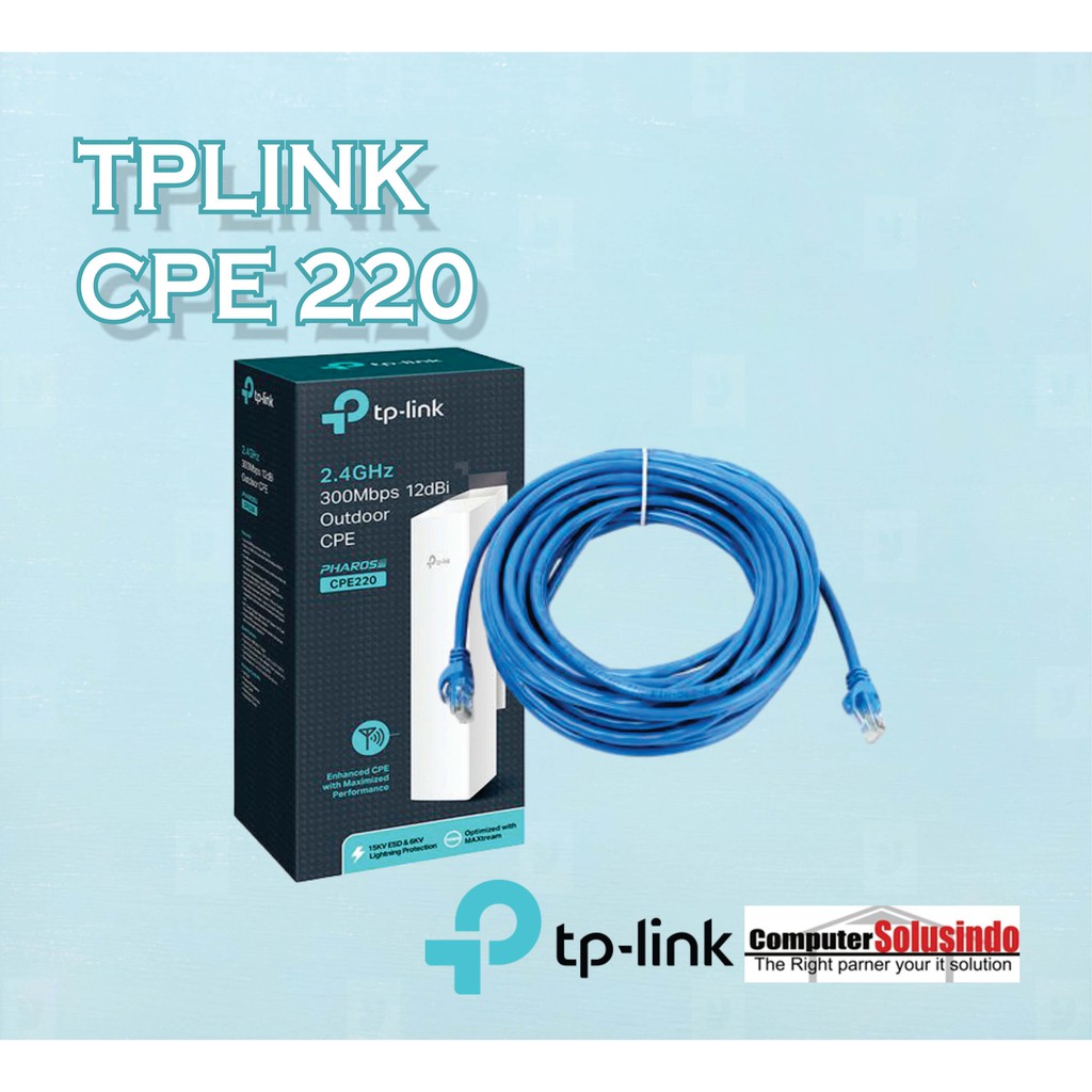 Jual TPLINK CPE 220 Include Setting Plus Kabel LAN 15 Mtr | Shopee ...