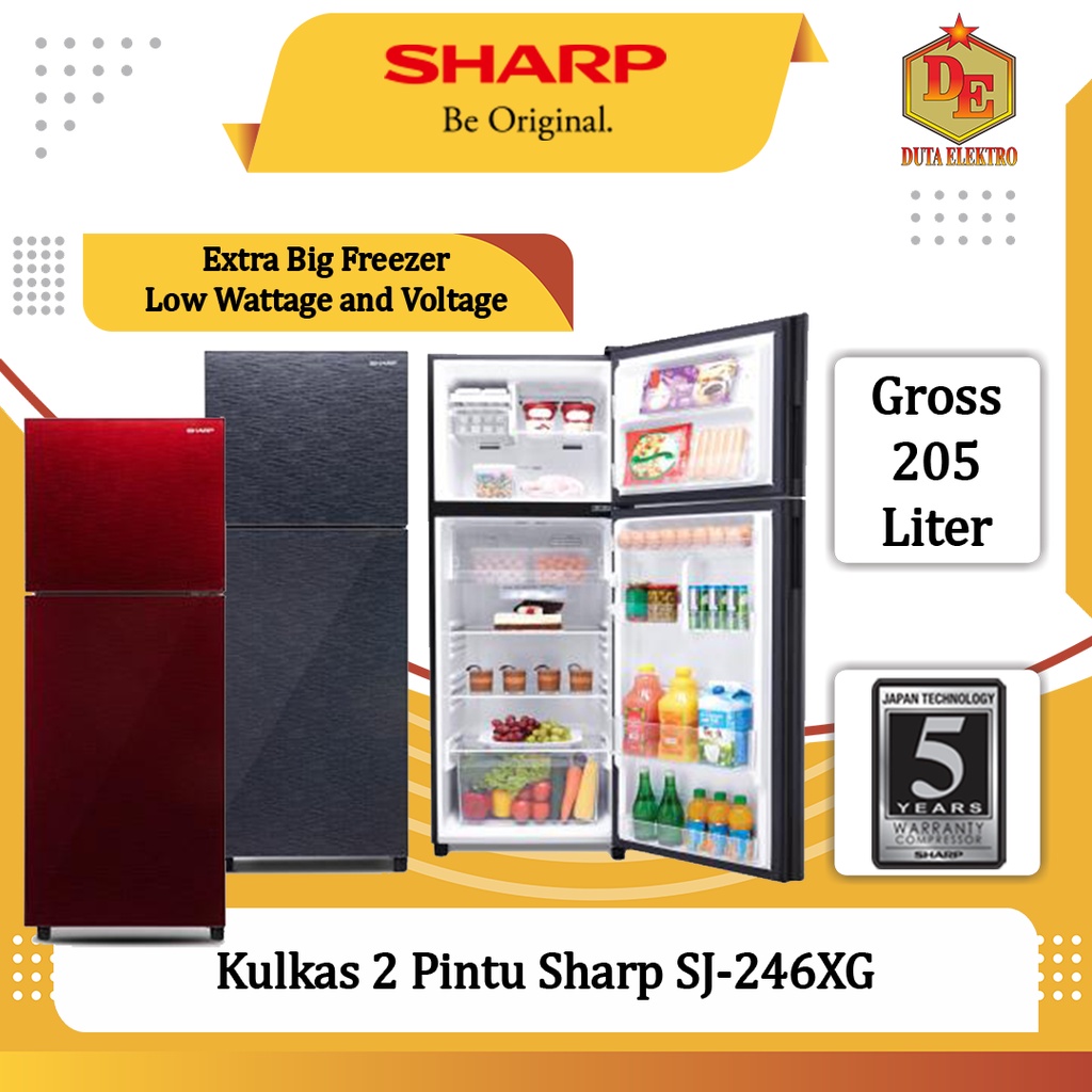 Jual Kulkas 2 Pintu Sharp SJ 246 XG | Shopee Indonesia