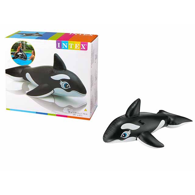 Jual PELAMPUNG RENANG ANAK PAUS HITAM INTEX 58561 WHALE RIDE-ON ...
