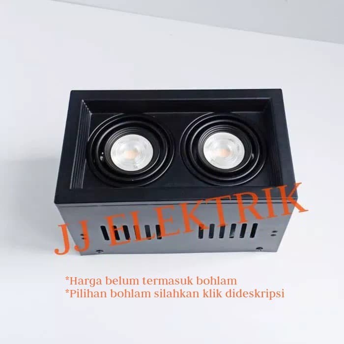 Jual Kap Downlight MR16 Double/Kap Lampu Sorot 2x Fitting MR16 TOP Quality | Shopee Indonesia