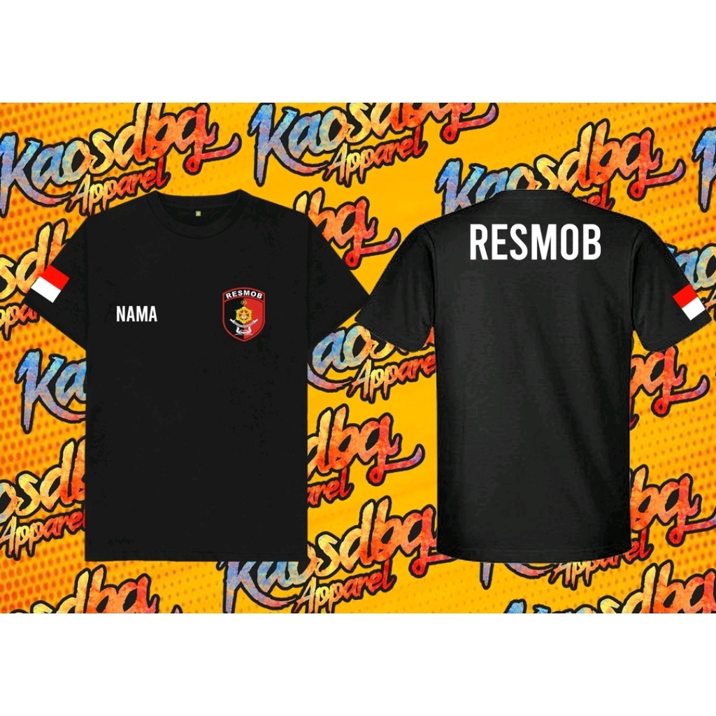 Jual Baju Kaos Tulisan Logo Resmob bisa pake nama sendiri | Shopee ...