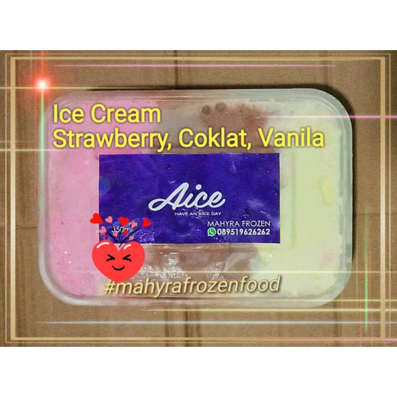 Jual KHUSUS GOJEK ICE CREAM 3 RASA COKLAT VANILA STRABERY 500GR.PACKING ...