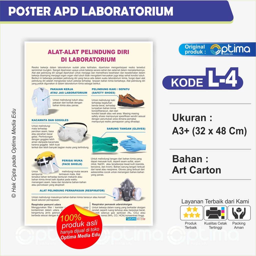Jual POSTER LABORATORIUM (B3 BAHAN BERBAHAYA KIMIA, LABORATORIUM, ATURAN LABORATORIUM, APD ...