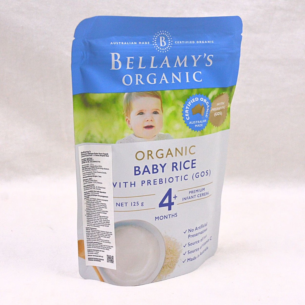 Jual BELLAMYS Organic Makanan Baby Rice Porridge 125gr | Shopee Indonesia
