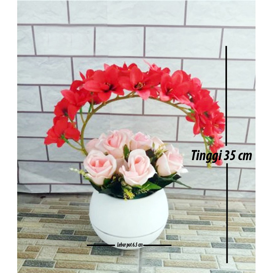 Jual Naindo Bunga Anggrek Kebutan set vas keramik hiasan ruang tamu dan ...