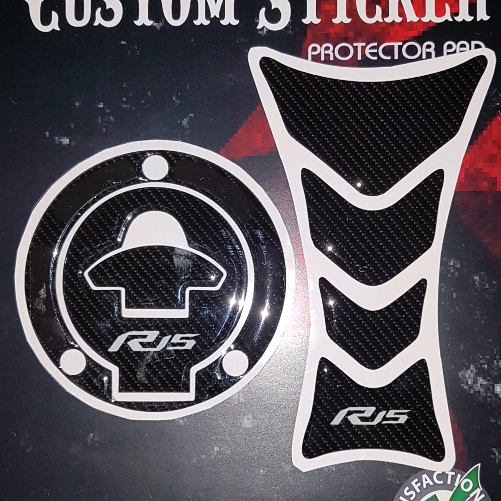 Jual tank pad dan fuel pad tutup tangki yamaha R15 v3 hitam carbon ...