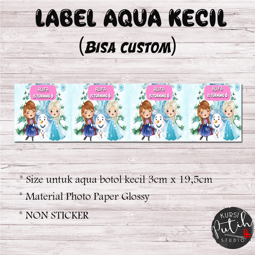 Jual Label Aqua Botol Kecil bisa custom model / bahan non sticker tema ...