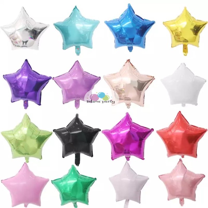 Jual Balon foil bintang / balon foil star / balon bentuk bintang 40cm ...