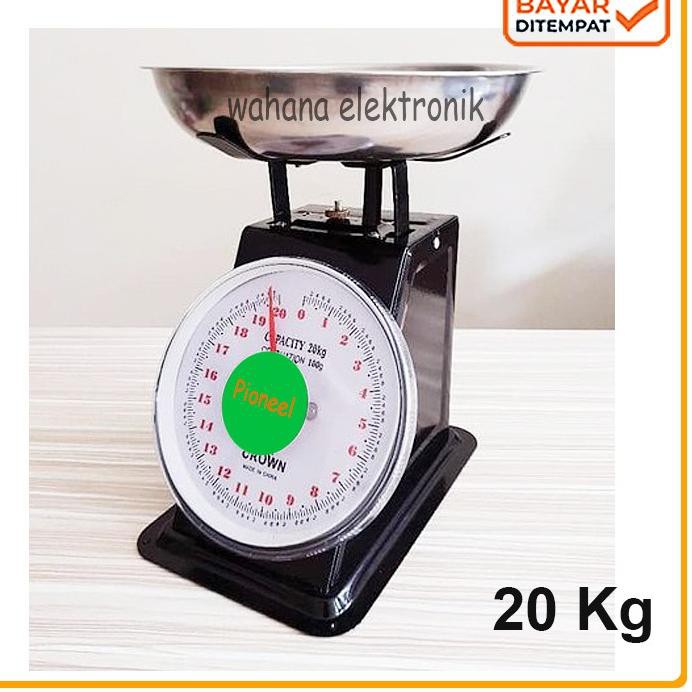 Jual Timbangan Jarum 20 Kg / Timbangan Manual/Timbangan Duduk Pioneel/Crown 20 Kg . | Shopee ...