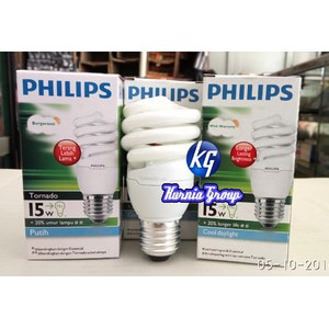 Jual LAMPU PHILIPS TORNADO 15W PILIP 15 WATT PUTIH SPIRAL ULIR KACA COOL DAY LIGHT BOHLAM PILIPS ...