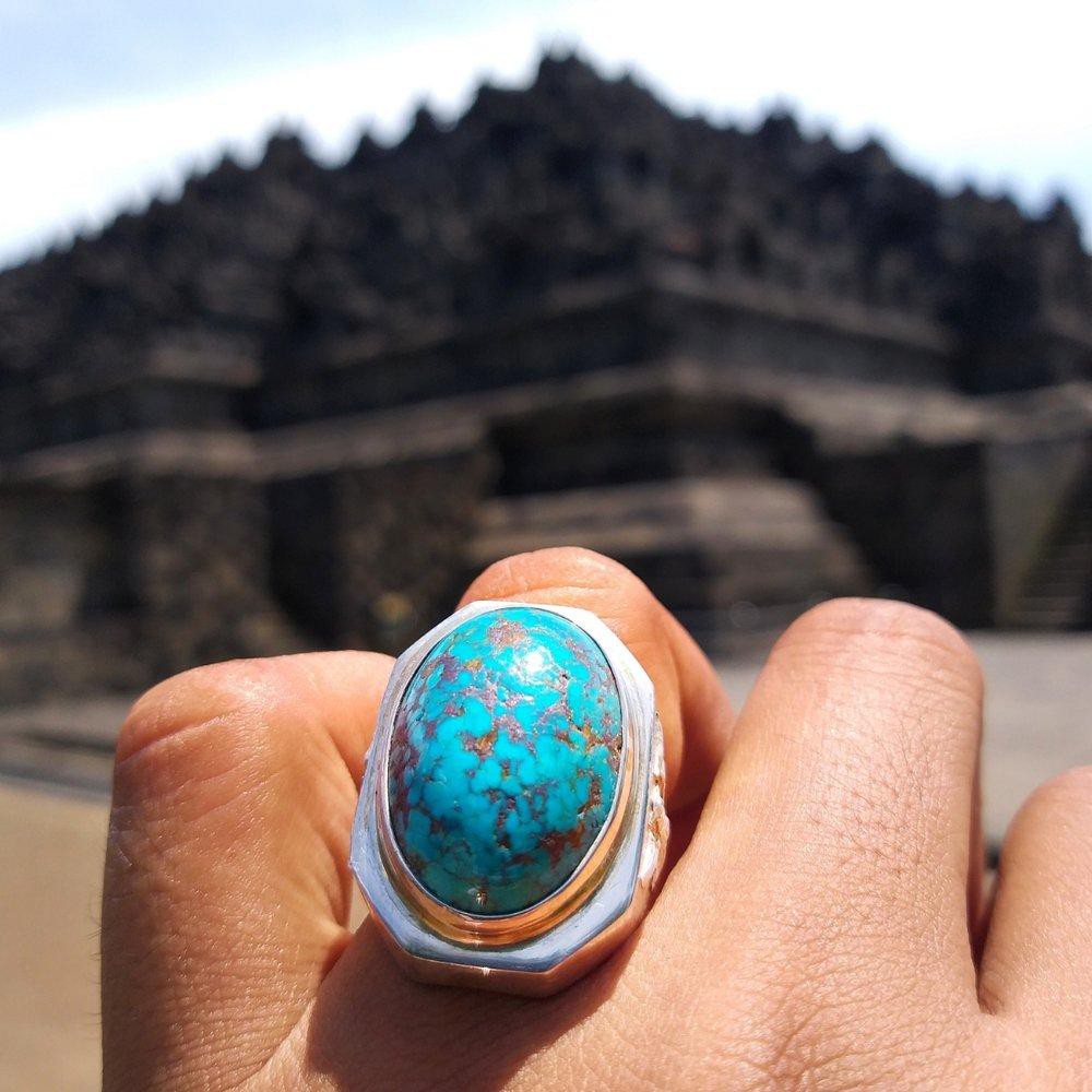 Jual Natural Turquoise Pirus Firoza Asli dari Iran Persia Ring Perak ...
