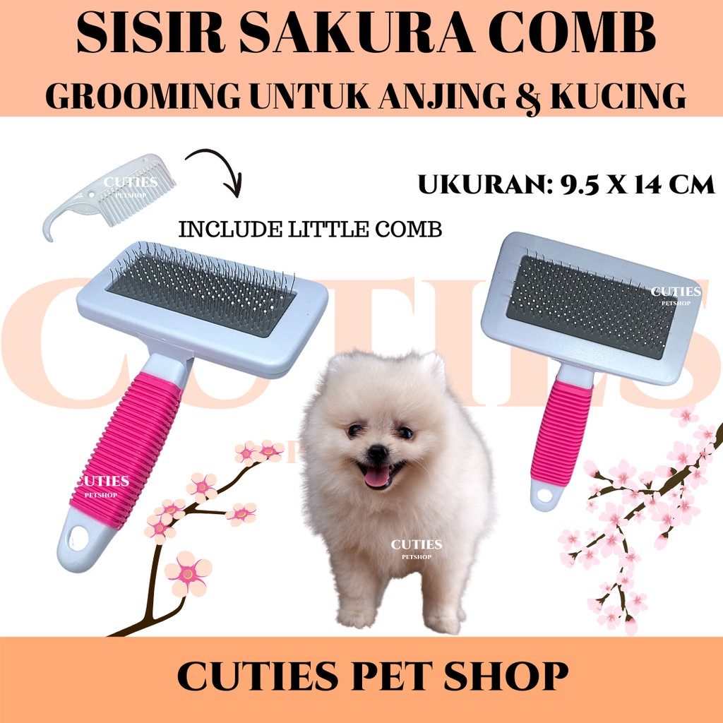 Jual SISIR SAKURA COMB ANJING / KUCING / FREE LITTLE COMB / HIGH ...