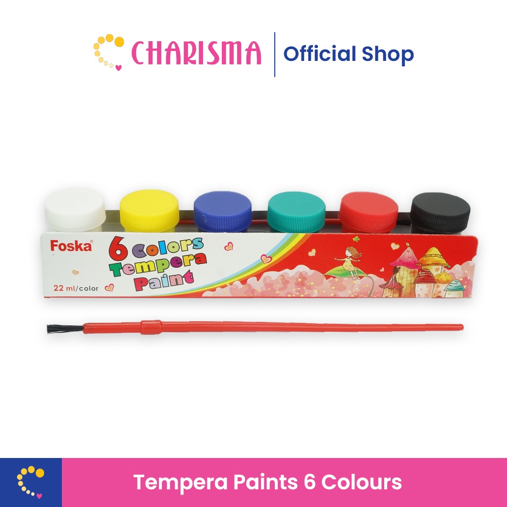 Jual Charisma Tempera Washable Paint 22ml x 6 Warna - Foska Tempera ...